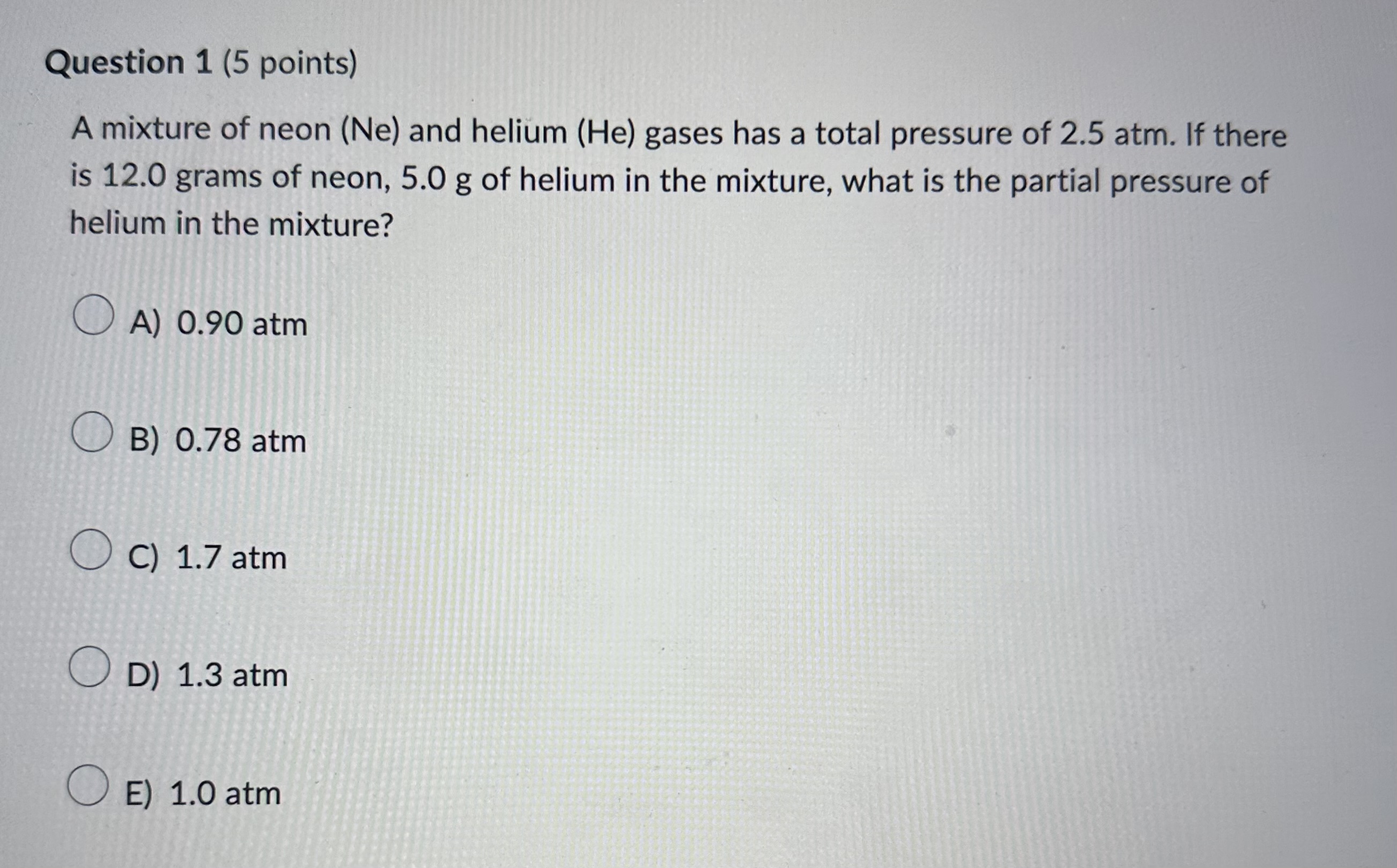 Solved A mixture of neon ( Ne) and helium ( He) gases has a | Chegg.com