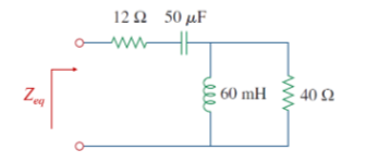Solved Assuming ω = 377 rad/s Solve equivalent impedance | Chegg.com