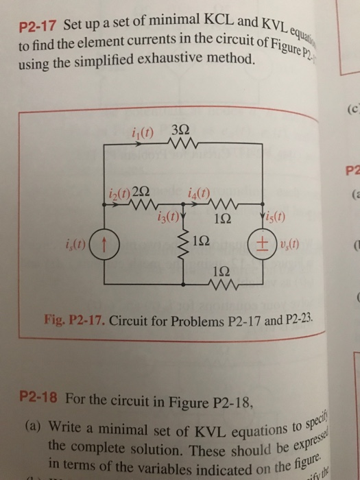 Solved b) Write a sufficient set of KVL equations to | Chegg.com