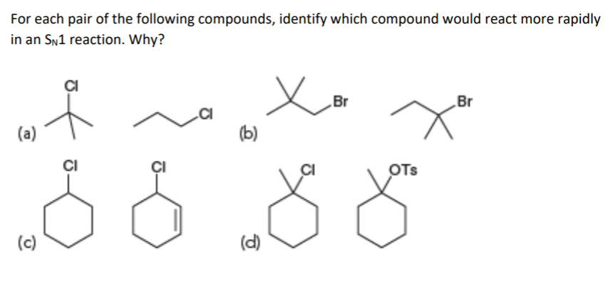 Solved For each pair of the following compounds, identify | Chegg.com