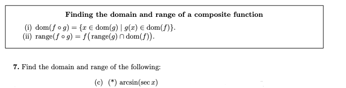 Solved Finding the domain and range of a composite function | Chegg.com