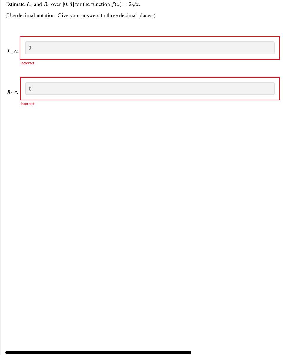 Solved Estimate L4 and R4 over [0,8] for the function | Chegg.com