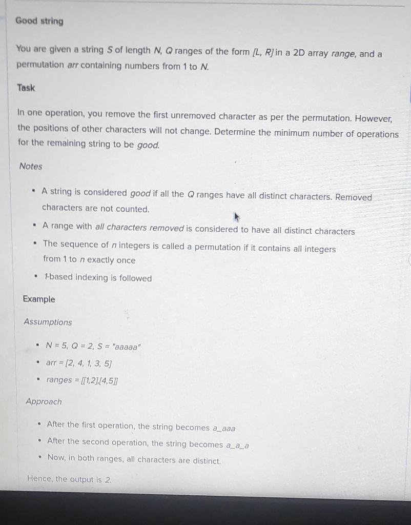 Solved Now, in both ranges, all characters are distinct. | Chegg.com