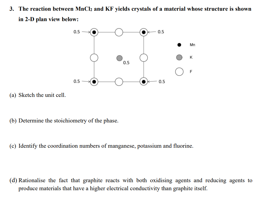 Solved 3. The reaction between MnCl2 and KF yields crystals | Chegg.com