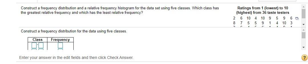 Solved Construct a frequency distribution and a relative | Chegg.com