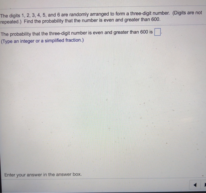 Solved The digits 1, 2, 3, 4, 5, and 6 are randomly arranged | Chegg.com