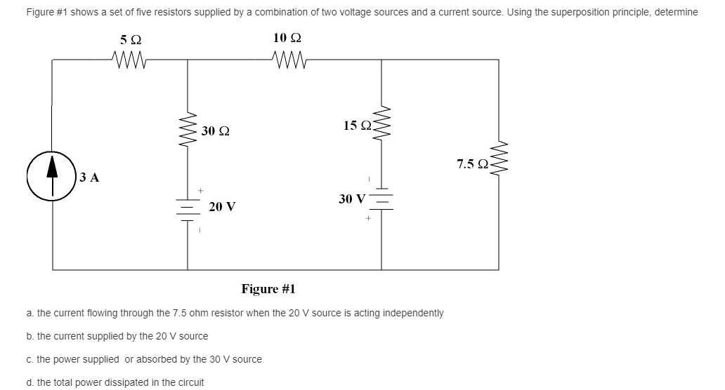 Solved Figure #1 shows a set of five resistors supplied by a | Chegg.com