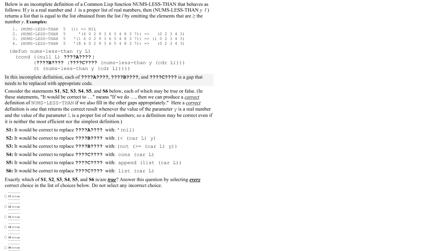 Solved 1. 5 5 5 Below is an incomplete definition of a | Chegg.com
