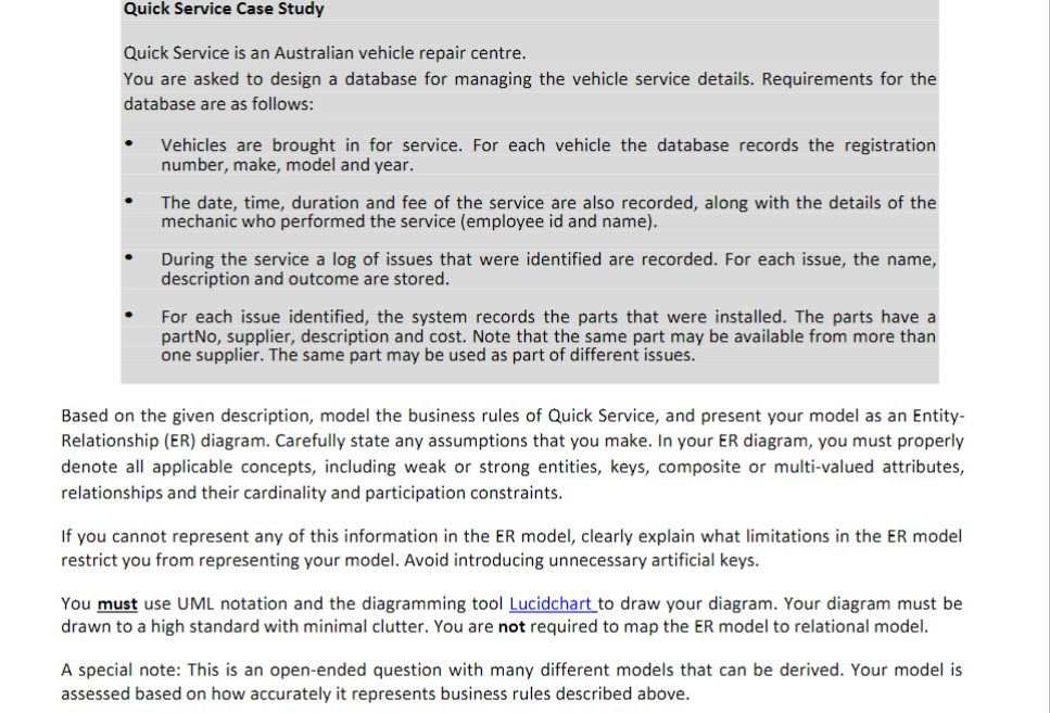 Solved Quick Service Case Study Quick Service is an | Chegg.com