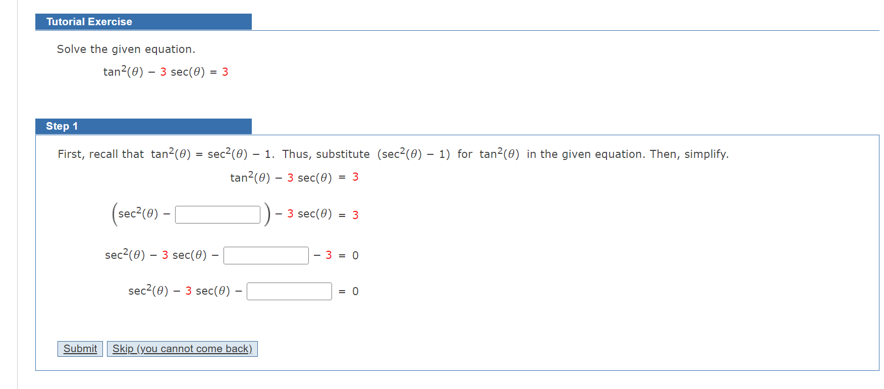 [Solved]: Solve the given equation. [ tan ^{2}( theta)-3