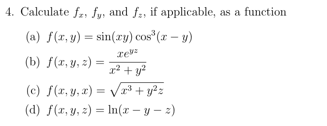 Solved Calculate fx,fy, ﻿and fz, if ﻿applicable, as ﻿a | Chegg.com