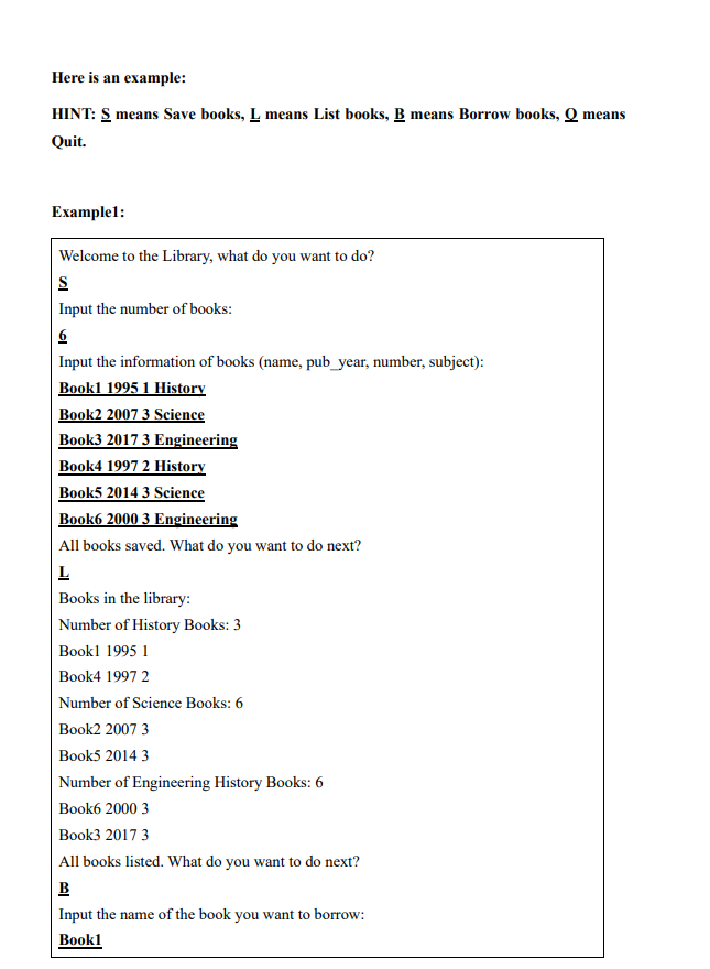 Solved Q2. Library borrowing system In this question, you | Chegg.com