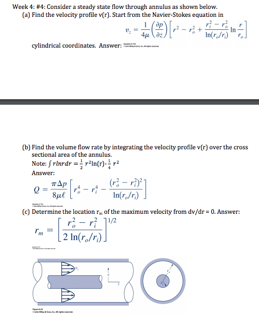 Week 4: #4: Consider a steady state flow through | Chegg.com