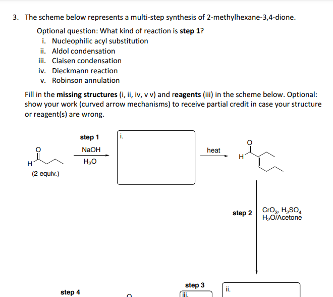 Solved 3. The scheme below represents a multi-step synthesis | Chegg.com