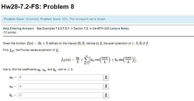 Solved Hw28-7.2-FS: Problem 8 Problem Value: 10 point(s). | Chegg.com