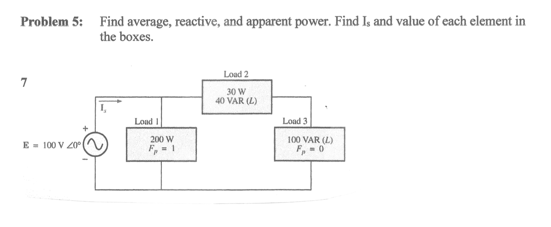 Solved Problem 5: Find average, reactive, and apparent | Chegg.com