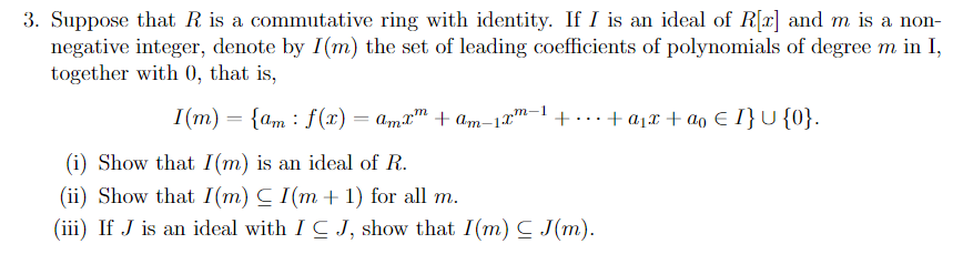 Solved 3. Suppose that R is a commutative ring with | Chegg.com
