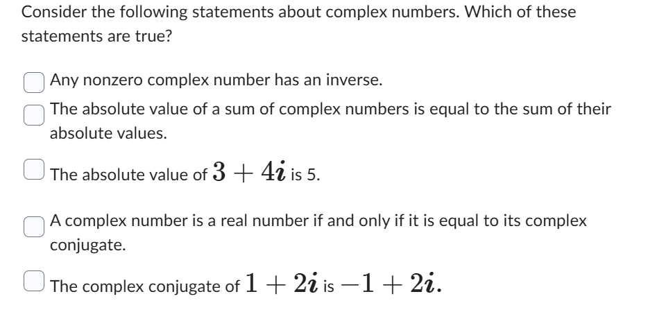 Consider the following statements about complex | Chegg.com