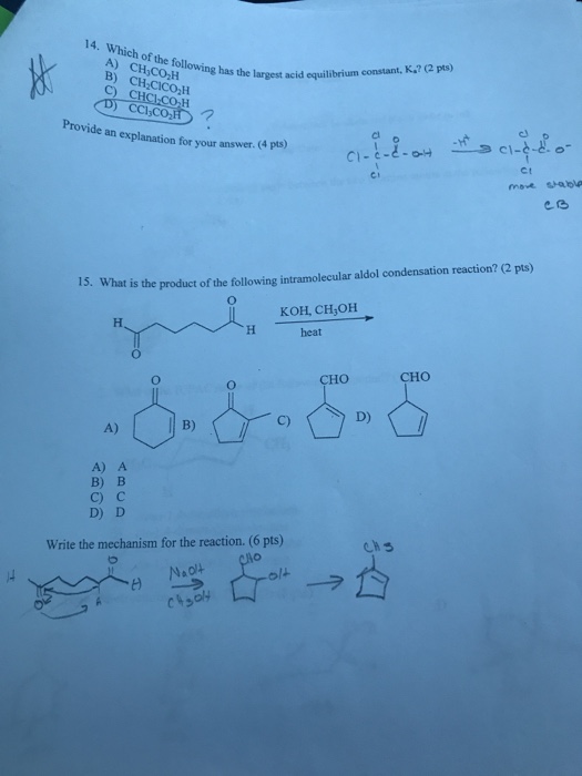 Solved koh, ch3oh heat intramolecular Aldol condensation | Chegg.com