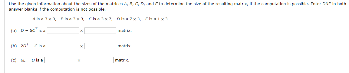 Solved Use the given information about the sizes of the | Chegg.com