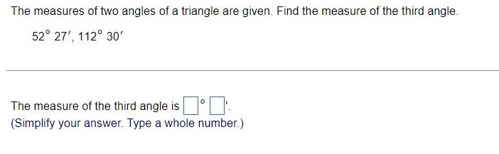 Solved The measures of two angles of a triangle are given. | Chegg.com