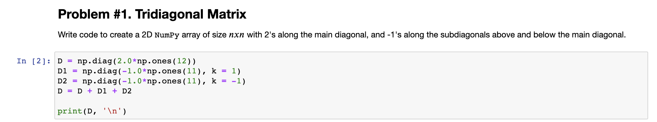 Solved Problem #6. Determinants Write a recursive function | Chegg.com