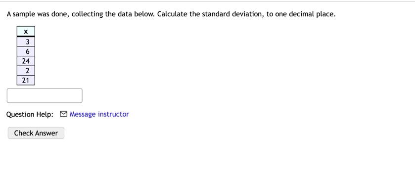 Solved A sample was done, collecting the data below. | Chegg.com