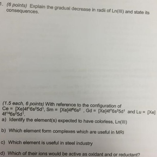 Solved 1. (6 points) Explain the gradual decrease in radii | Chegg.com
