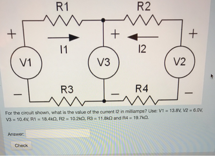 Solved R1 R2 12 V1 V3 V2 R3 R4 -6.0V For the circuit shown, | Chegg.com