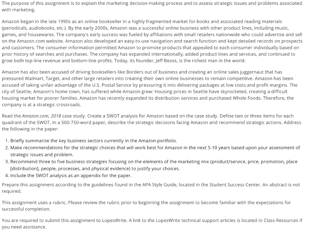 Solved The purpose of this assignment is to explain the | Chegg.com