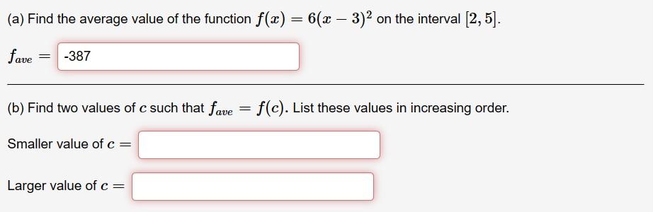 Solved (a) Find the average value of the function | Chegg.com