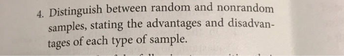 Solved tinguish between random and nonrandom samples, | Chegg.com