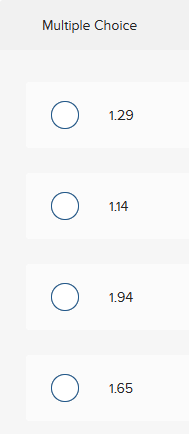 Solved The variance is Multiple Choice 1.29 1.14 1.94 1.65 | Chegg.com