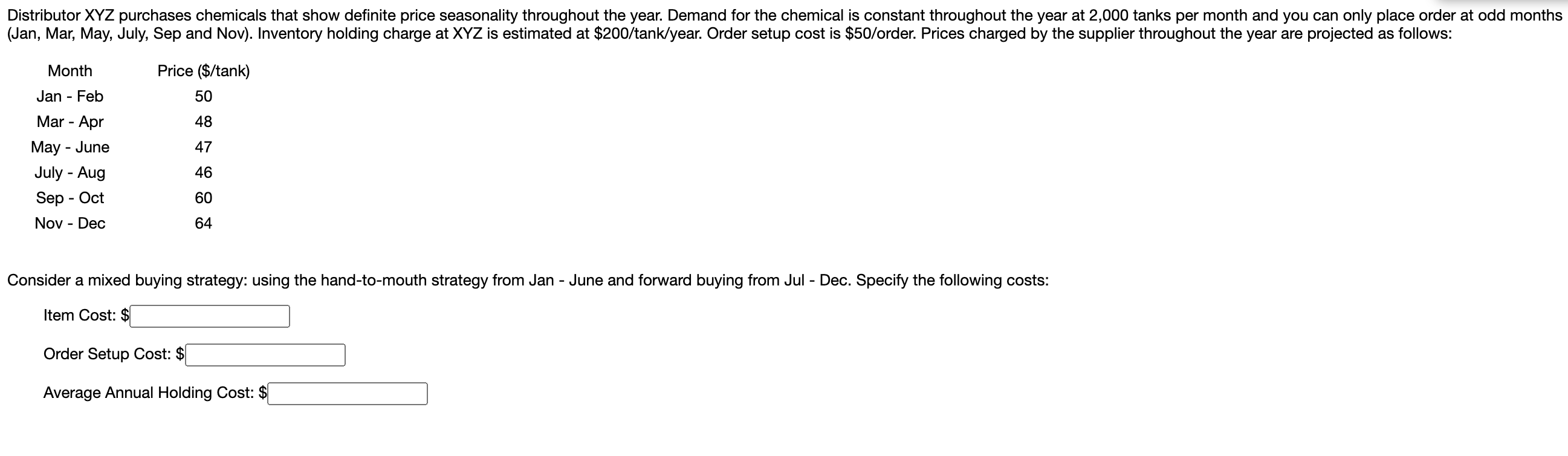 Solved Distributor XYZ purchases chemicals that show | Chegg.com