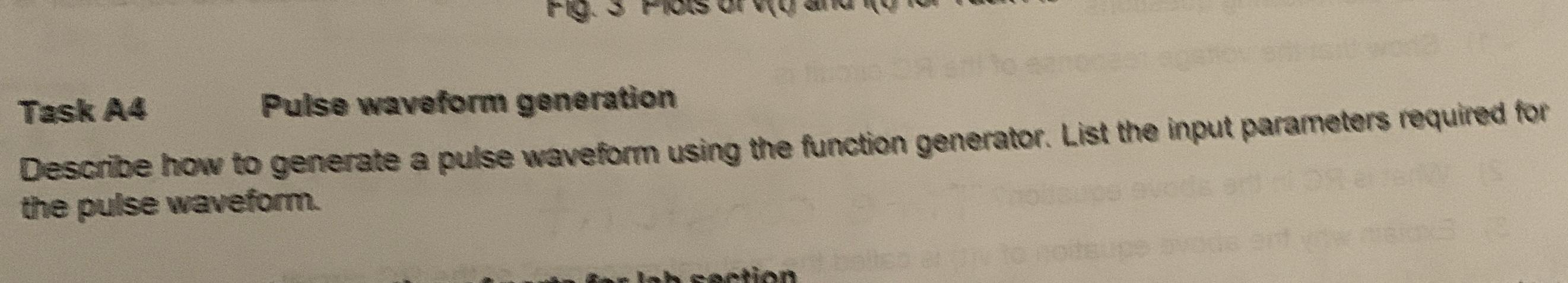 Solved Task A4 Pulse waveform generation Describe how to | Chegg.com
