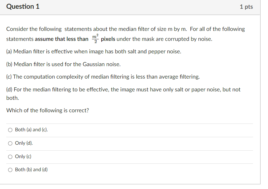 Solved Question 1 1 pts Consider the following statements | Chegg.com