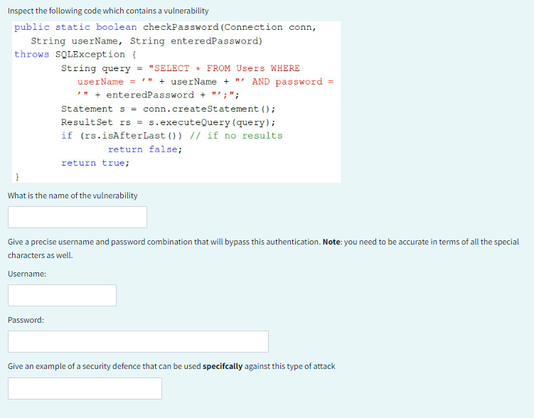 Solved Inspect the following code which contains a | Chegg.com