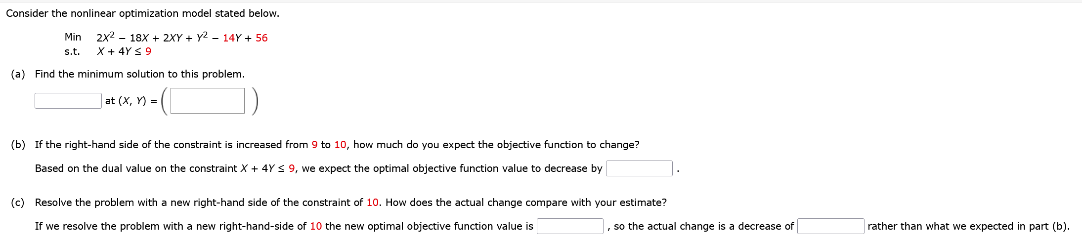 Solved Consider the nonlinear optimization model stated | Chegg.com