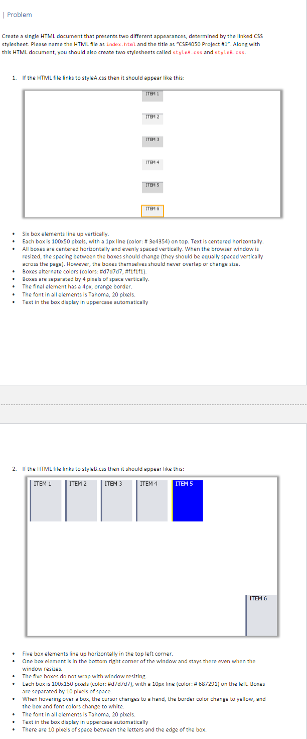 Solved *Correction: for stykeB.css, when hovering on the | Chegg.com