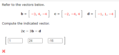 Solved Refer to the vectors below. b-(-3,6-4--(-2,-44] 4- | Chegg.com