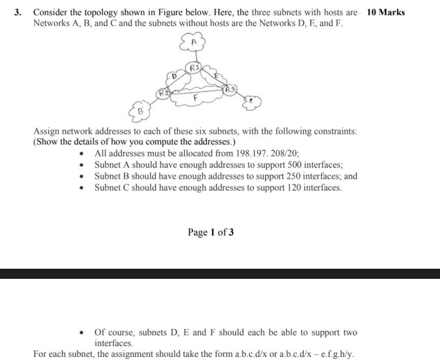 Solved 3. Consider the topology shown in Figure below. Here, | Chegg.com