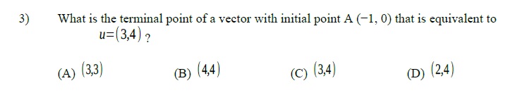 Solved What is the terminal point of a vector with initial | Chegg.com