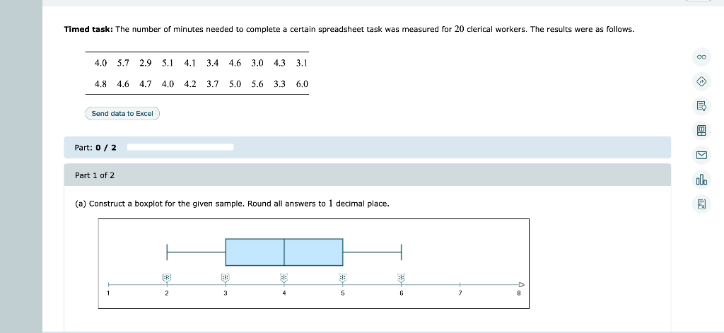 Solved (a) Construct a boxplot for the given sample. Round | Chegg.com