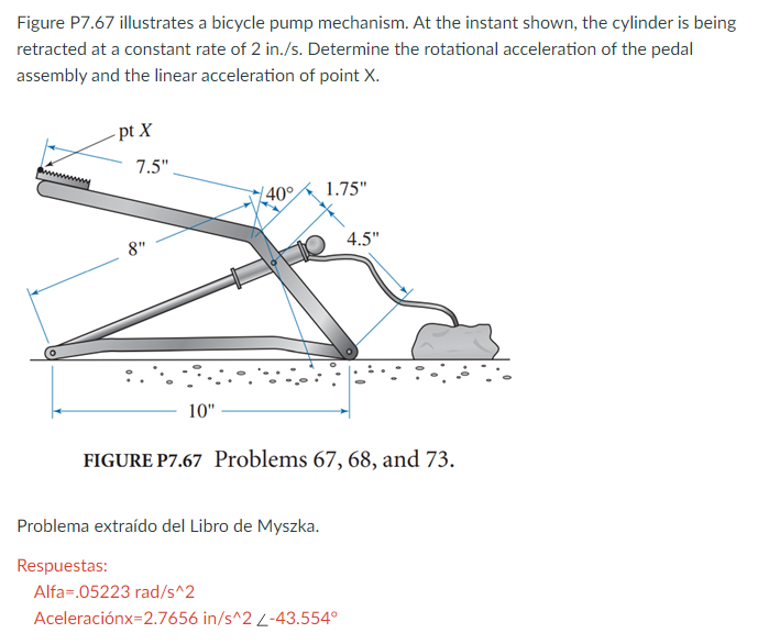 Solved Figure P7.67 illustrates a bicycle pump mechanism. At | Chegg.com