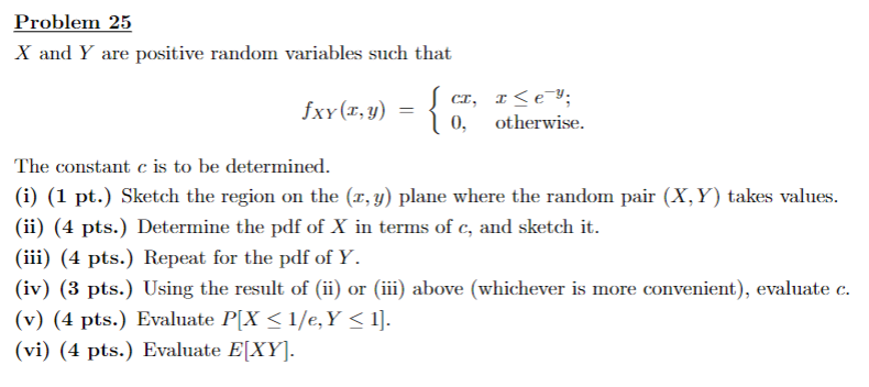 Solved Problem 25 X and Y are positive random variables such | Chegg.com