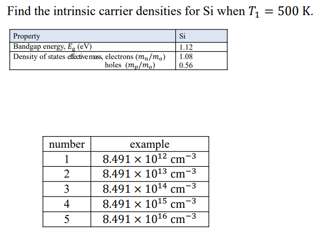 Solved Physical constants Other semiconductor parameters | Chegg.com