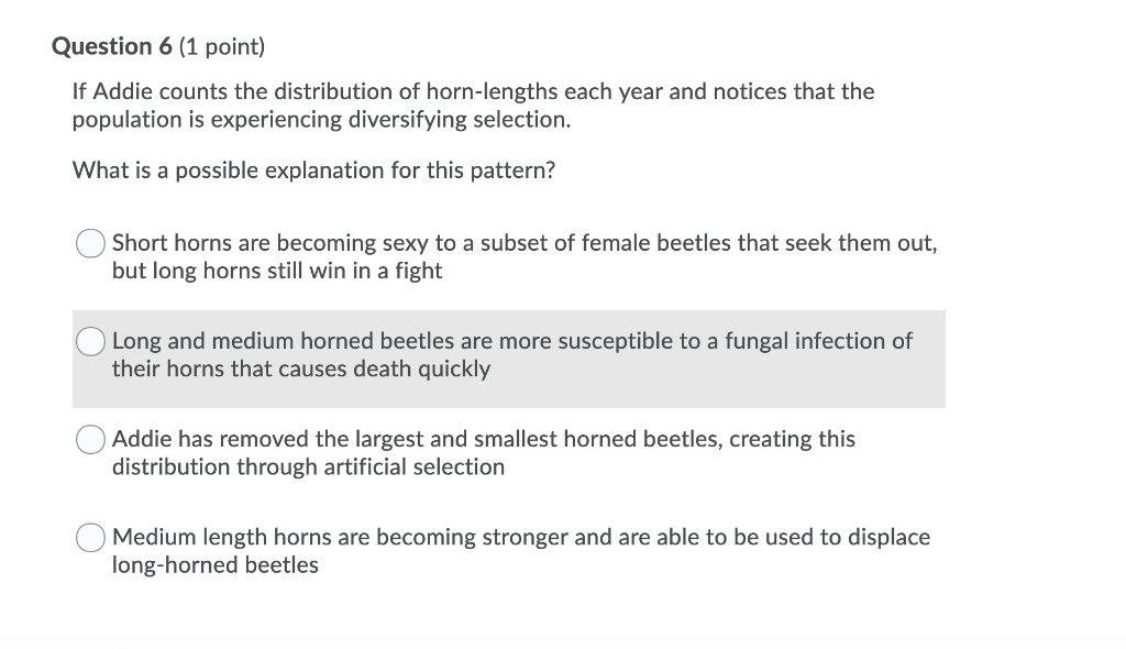 Solved Question 6 (1 point) If Addie counts the distribution | Chegg.com