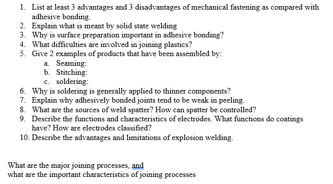 Solved 1. List at least 3 advantages and 3 disadvantages of | Chegg.com