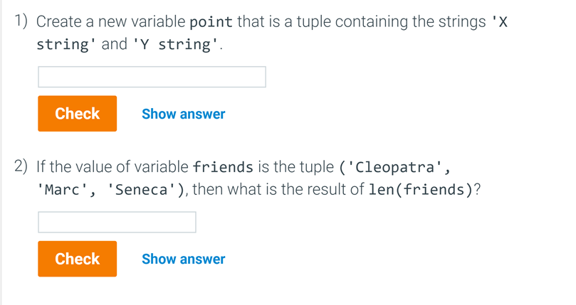 1 Create A New Variable Point That Is A Tuple