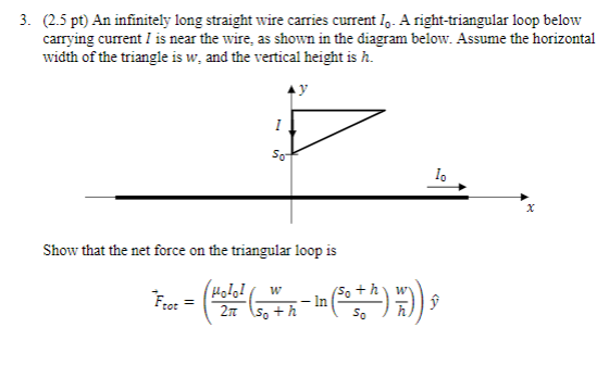 Solved 3. (2.5 pt) An infinitely long straight wire carries | Chegg.com